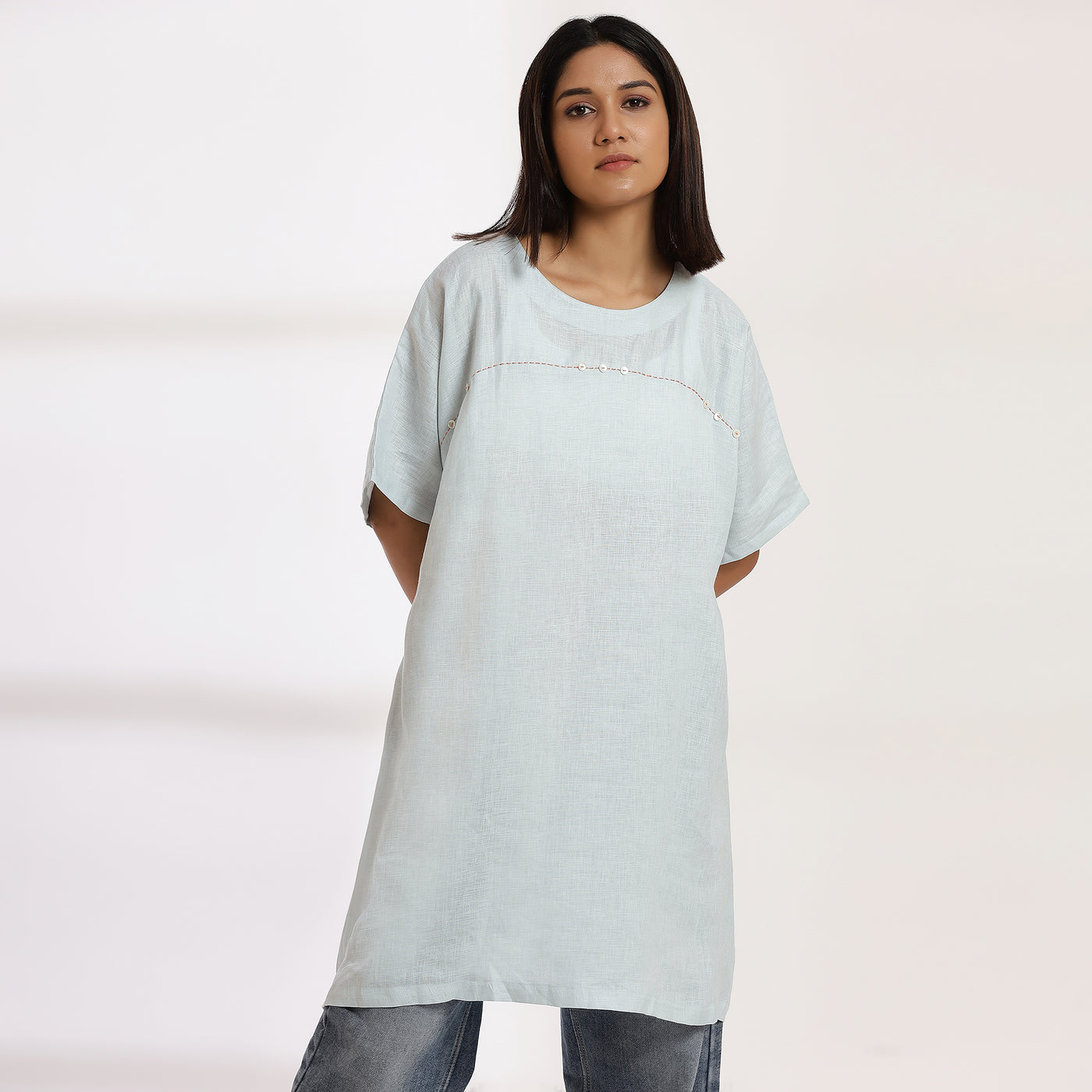 Unbound- Soft Sheen Cotton Silk Dress